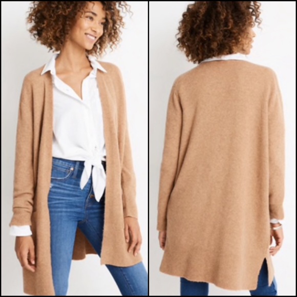 Madewell | Sweaters | Madewell Tan Merino Alpaca Wool Blend Longline Cardi Cardigan Sweater ...
